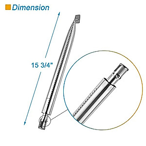 BBQration Stainless Steel Replacement Kit for Broil King 9635-84, 5-Pack 15 7/8" Heat Plates Shield and 15 13/16" Tube-in-Tube Burner Replacement for Broil King Baron 9615-54, 9235-27 and More