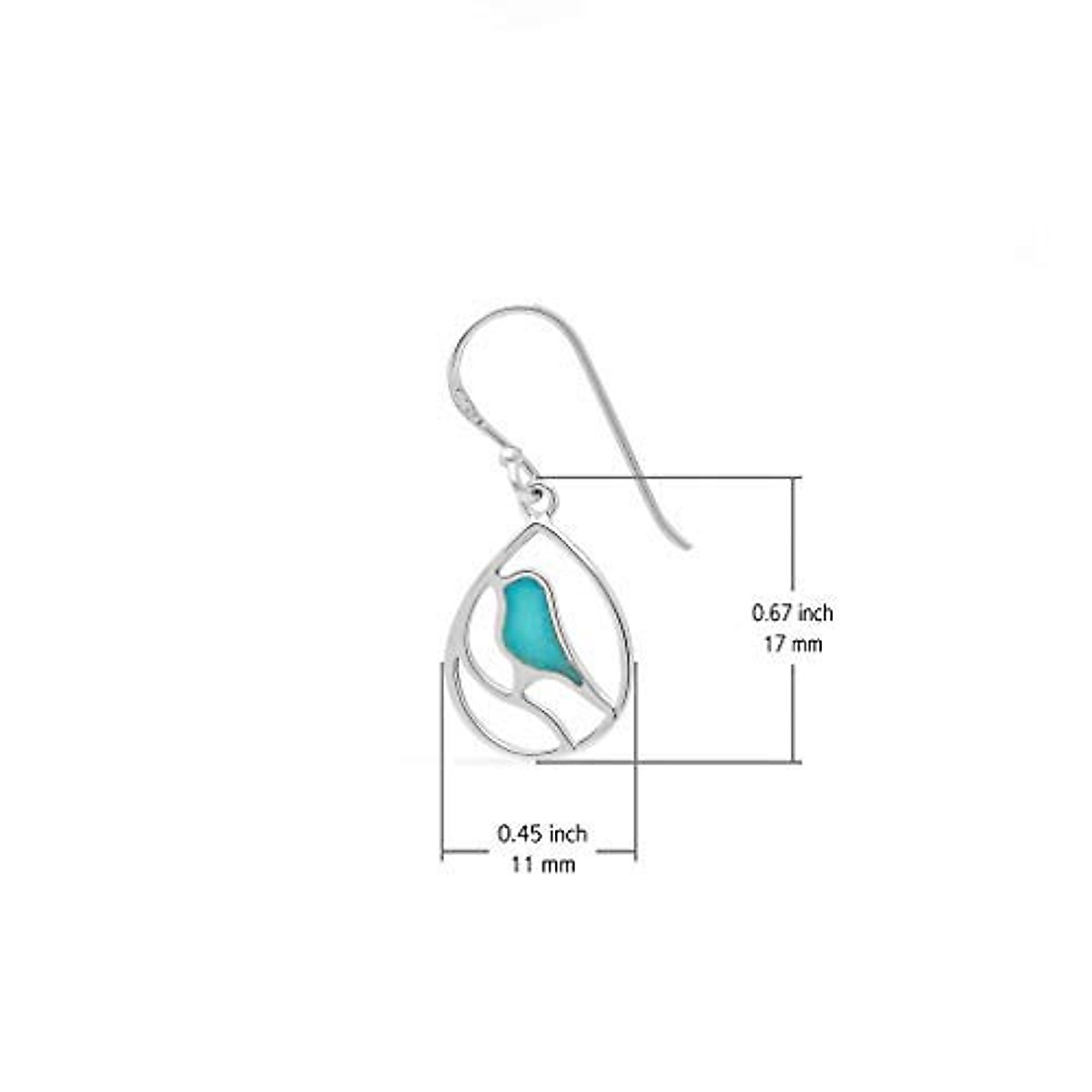 Boma Jewelry Sterling Silver Turquoise Bird Teardrop Inlay Earrings