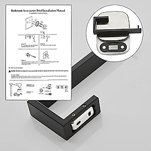 Ddtohan Towel Bar, Stainless Steel Hand Towel Rack, Bathroom Wall Mount Towel Holder (Black)