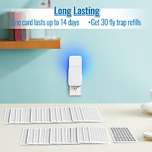 Qualirey 30 Pack Flying Insect Trap Refill Compatible with Mosalogic Fly Traps, Insect Trap Glue Board Refills, Replacement Sticky Glue Cards for Insect Bug Mosquito Gnat Fruit Fly Trap Indoors, Gray