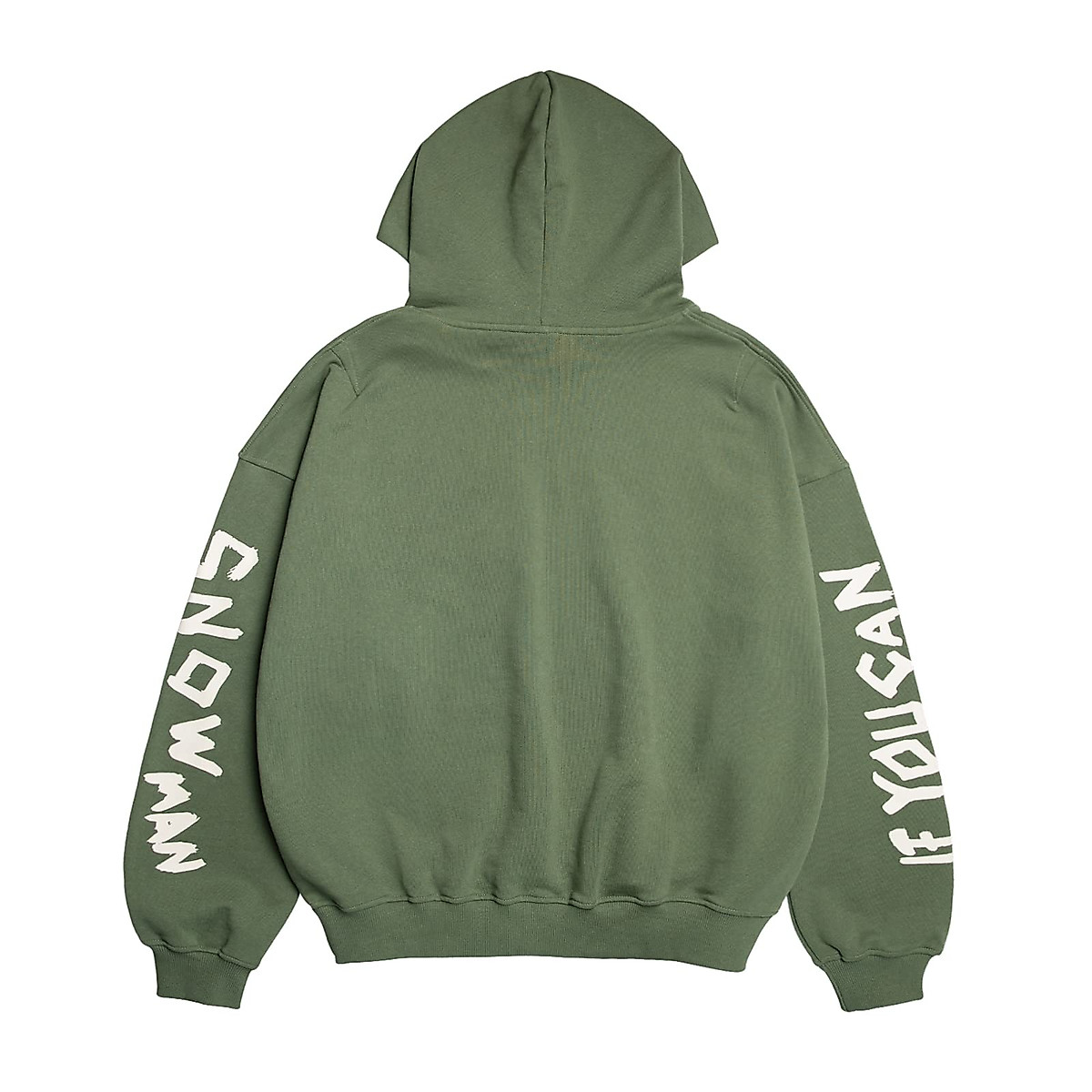 Arnodefrance Men Snow Man Hoodies Street Essential Hoodie Foaming Letter Graphic Cotton Hooded Pullover