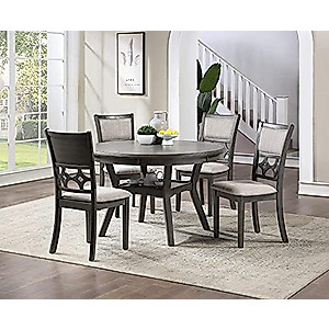 New Classic Furniture Mitchell 5-Piece Dining Set with 1 Table and 4 Chairs, Gray
