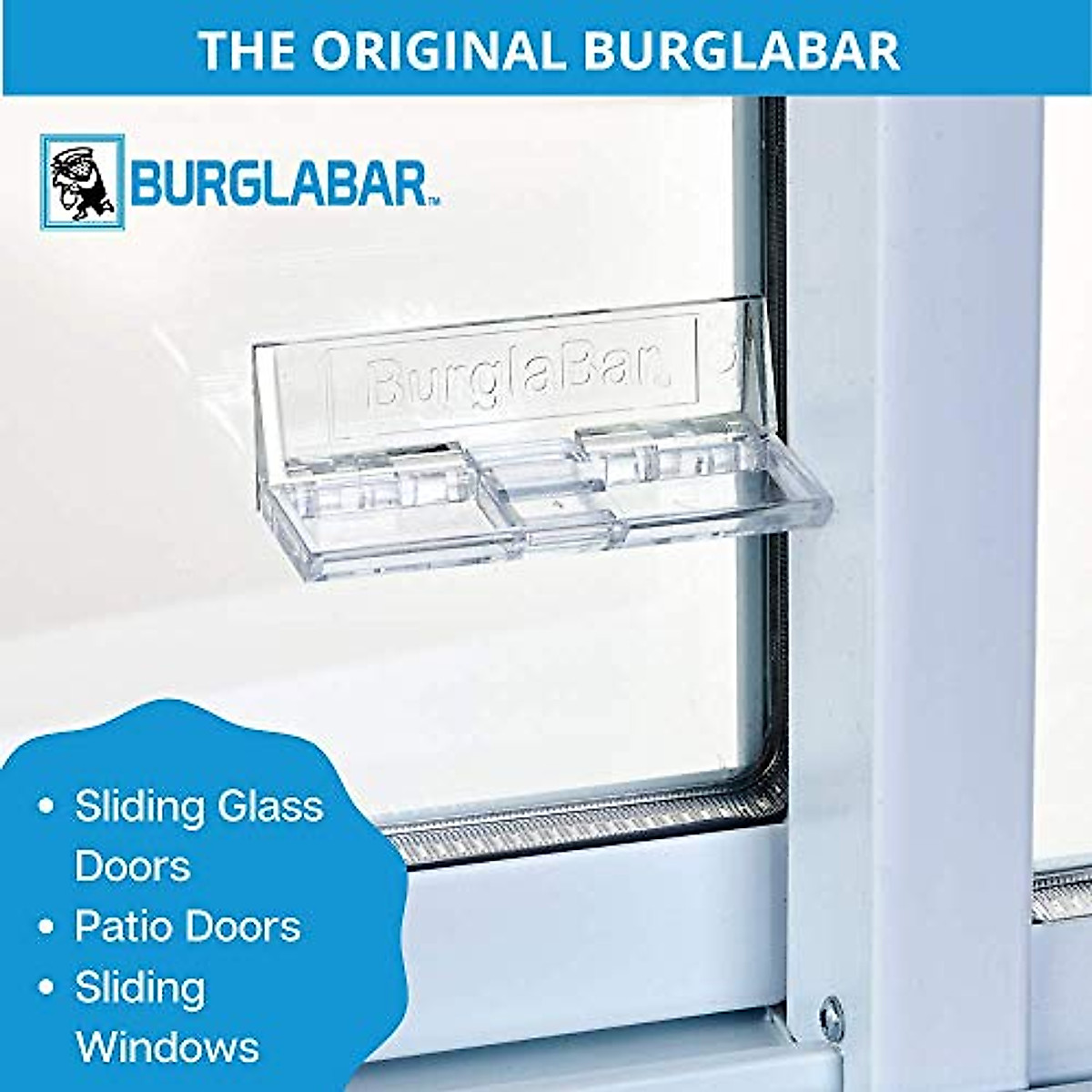 Burglabar 2 Pack - Great for Sliding Patio Door Lock, (Use 2 for doors) for Basement Windows,Child Safety