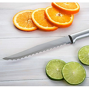 Rada Cutlery Serrated Slicing Knife – Stainless Steel Blade With Aluminum Handle Made in the USA