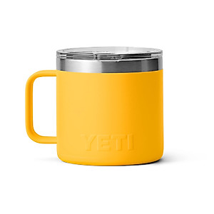 YETI Stainless Steel Rambler Drinking_Cup, Vacuum Insulated, with MagSlider Lid, 14 Ounces, Alpine Yellow