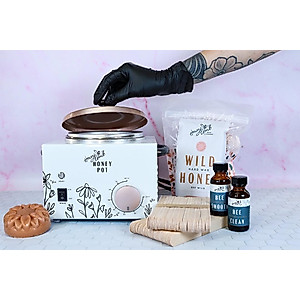 Honeycomb's Premium Salon Quality Professional Electric Wax Warmers Kits for Full Body Hair Removal (Wild Honey, Small Honey Pot, 1.5 lbs), Pink
