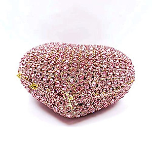 DEBIMY Cute Heart Shape Crystal Clutch Purse Mini Handbag Rhinestone Evening Bag Wedding Party Evening Clutch Bag Black