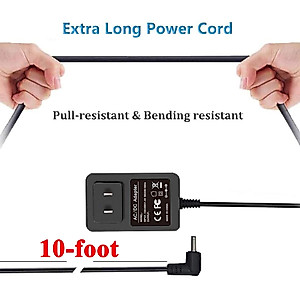 VHBW Replacement for Petsafe ScoopFree Litter Box Power Cord 10Ft Compatible with PetSafe Automatic Self-Cleaning RFA-516 PAL00-14243, PAL00-15342, PAL00-14242 Power Adapter