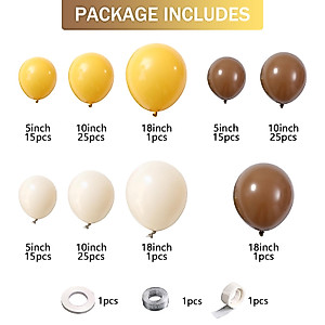 Lemon Yellow Brown Neutral Garland Arch Kit With Sand White Balloon 126pcs Sunflower Theme Birthday Wedding Party Baby Shower Bridal Shower Decoration