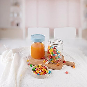 GRESEESM 4 Pack Mason Jars 16 oz with Lids, Glass Jar with Screw Lid, Glass Jars with Airtight Lids for Overnight Oats, Pickles, Salad, Spice, Candy, Jam, Seasoning, Meal Prep Containers