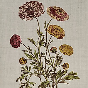 Martha Stewart Herbal Botany Wall Art Living Room Decor - Floral Linen Canvas, Farmhouse Lifestyle Bathroom Decoration, Ready to Hang Painting for Bedroom, 17.84"W x 21.84"L x 1.45"H, Green 4 Piece