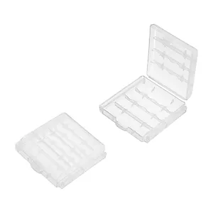 Bettomshin 4 x AA/AAA Battery Storage Case Holder Organizer Box Transparent 4Pcs