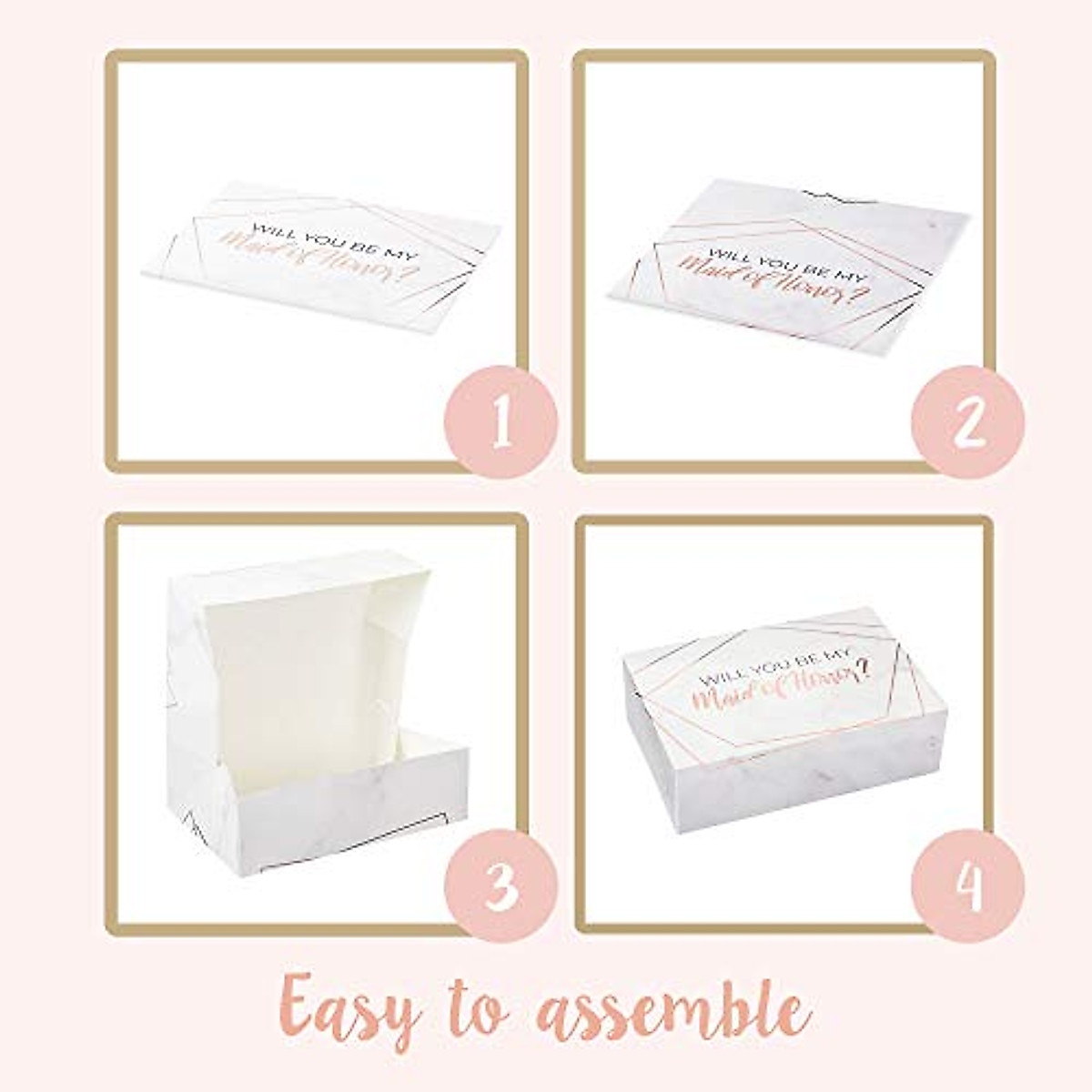 Maid of Honor Proposal Box | 1 pack | Maid of Honor Box | Maid of Honor Proposal Gift | Modern Marble Design