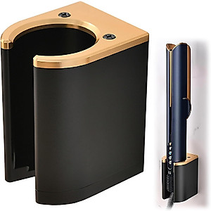 Luvitory Wall Mount Holder Compatible with Dyson Airstrait Straightener, Airwrap Styler Hair Curling Iron Barrels and Brushes, Metal Organizer Storage Rack, Curling Iron and Accessories Organizer Rack
