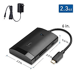 Cable Matters 10Gbps USB C Multiport Adapter (USB C Hub) with USB-A, USB-C, MicroSD and UHS-II SD Card Reader, 2.5 3.5 Inch SATA Hard Drive Reader -Thunderbolt 4 / USB4 / Thunderbolt 3 Port Compatible