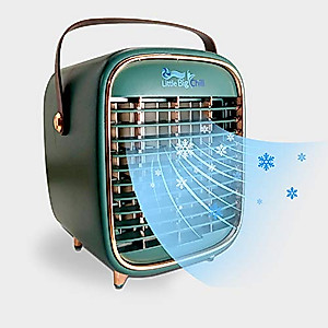 Little Big Chill Portable Personal Air Conditioner Fan,Rechargeable Cordless Mini Air Cooler/Humidifier Designed for Home,Office,Bedroom and Car.Ideal for Camping,Tailgating,The Beach,Green