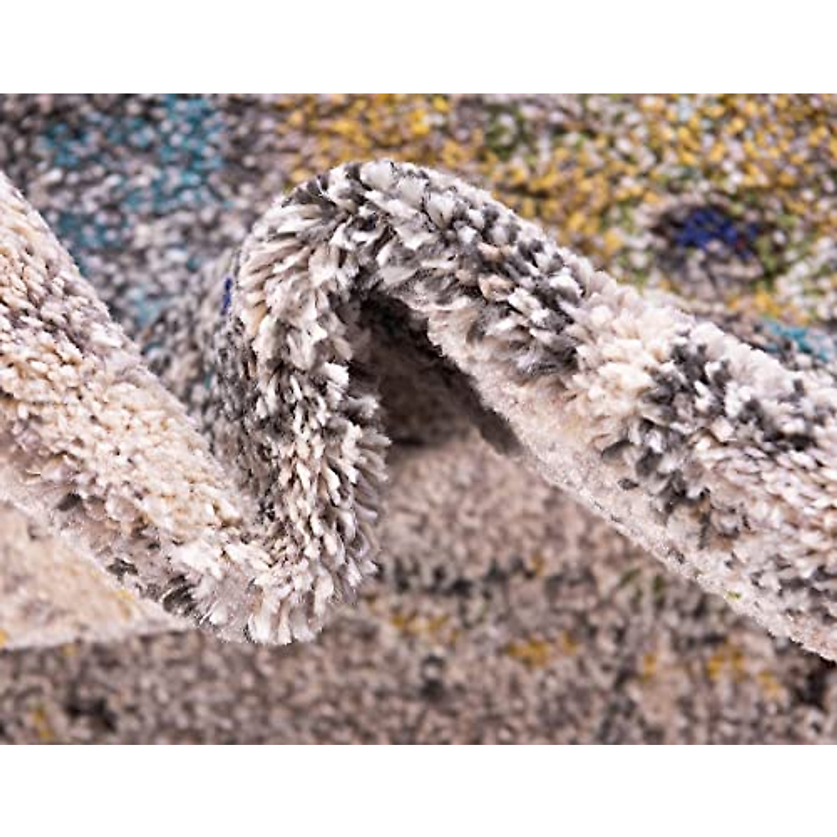 Unique Loom Chromatic Collection Modern Rustic & Vibrant Abstract Area Rug for Any Home Décor, 5 x 8 ft, Beige/Gray