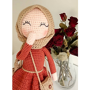 Crochet Hijab Doll, Amigurumi Muslim Doll, Muslim dolls for girls, Muslim toy, Ramadan gift, Muslim Gift, Eid Gifts For Kids, Ramadan gifts for kids (Brick color)