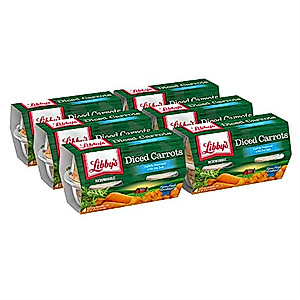 Libby's Diced Carrots | Appealingly Tender | Faintly Sweet & Earthy Flavor | Vibrant Orange Slices | Farm Fresh Goodness | No Preservatives | Six 4-pack sleeves of 4.0 oz cups (24 cups total)