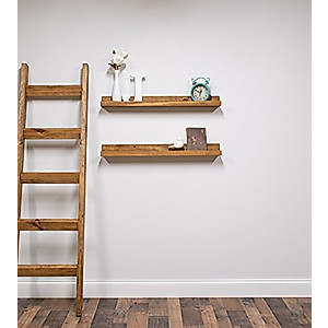 JustKnotWood Wood Picture Ledge Floating Ledge Wall Shelves, 36 inch, Early American