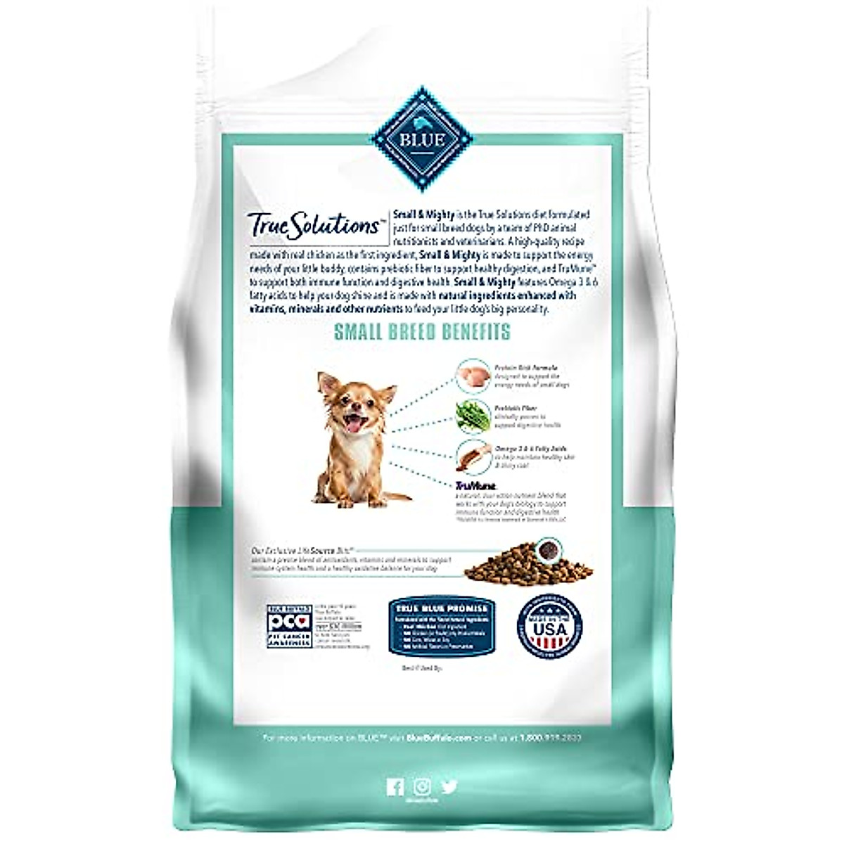 Blue Buffalo True Solutions Small & Mighty Natural Small Breed Adult Dry Dog Food, Chicken 4-lb