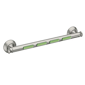 Moen MLR8718D4GBN Banbury 18" Glow-in-The-Dark Bathroom Grab Bar, Brushed Nickel