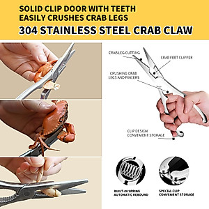 Nsoicrac crab crackers and tools-seafood crackers and tools,crab crackers,Crab Leg Crackers and Tools includes 1 crab scissors, 2 Crab Leg Forks/Picks and 1Seafood Scissors & Storage Bag