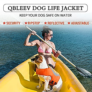 Dog Life Jacket Ripstop Dog Life Vest for Boating Swimming，Reflective Dog Life Preserver with Rescue Handle & Leash Ring, Small Medium Dogs Lifesaver Floating Swimsuit French Bulldog Bathing Suit