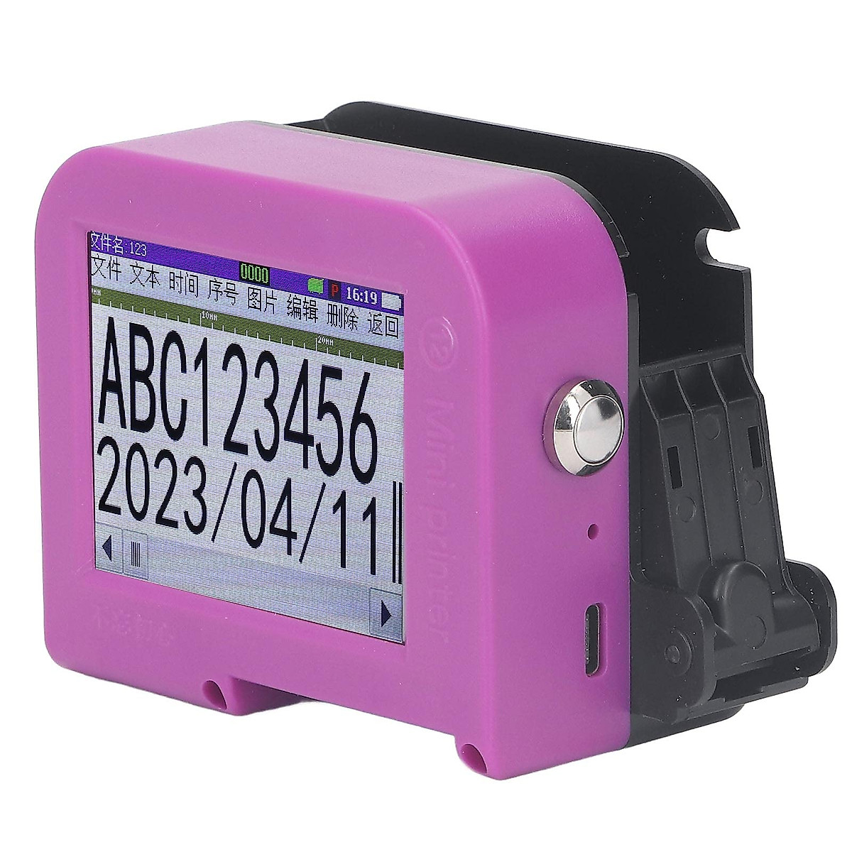 Naroote Handheld Printer, Handheld Inkjet Printer Mini Pocket Printer Portable LED Inkjet Coder for Logo Date Label 100?240V (US Plug 100?240V)