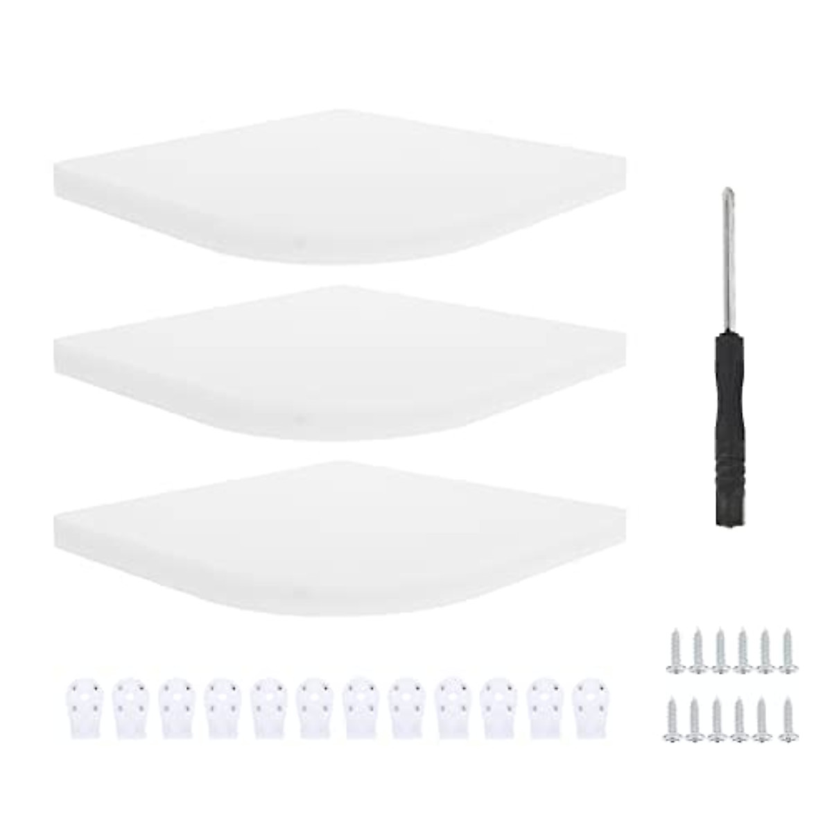 iplusmile Corner Wall Shelf Set of 3, Wall Mounted Floating Corner Shelves, Wall Storage Display Shelves for Home Décor, Bedroom Bathroom