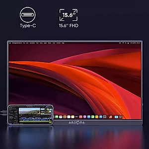 Portable Monitor for Laptop 15.6-inch IPS 144HZ Cell Phone External Screen Laptop Expansion Screen Gaming Machine Sub-Screen Multi-Function Sub-Screen Portable Monitor