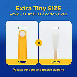 PETHROOM] Micro Tiny Pet Toothbrush for Small Cats and Dogs | Round Shaped Head with Ultra Soft Bristle for Deep Cleaning Dental Care