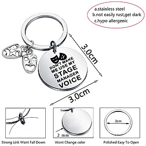 TGBJE Stage Manager Gift Don’t Make Me Use My Stage Manager Voice Keychain Funny Theater Gift Comedy Tragedy Masks Gift For Drama Student (stage voice kc)