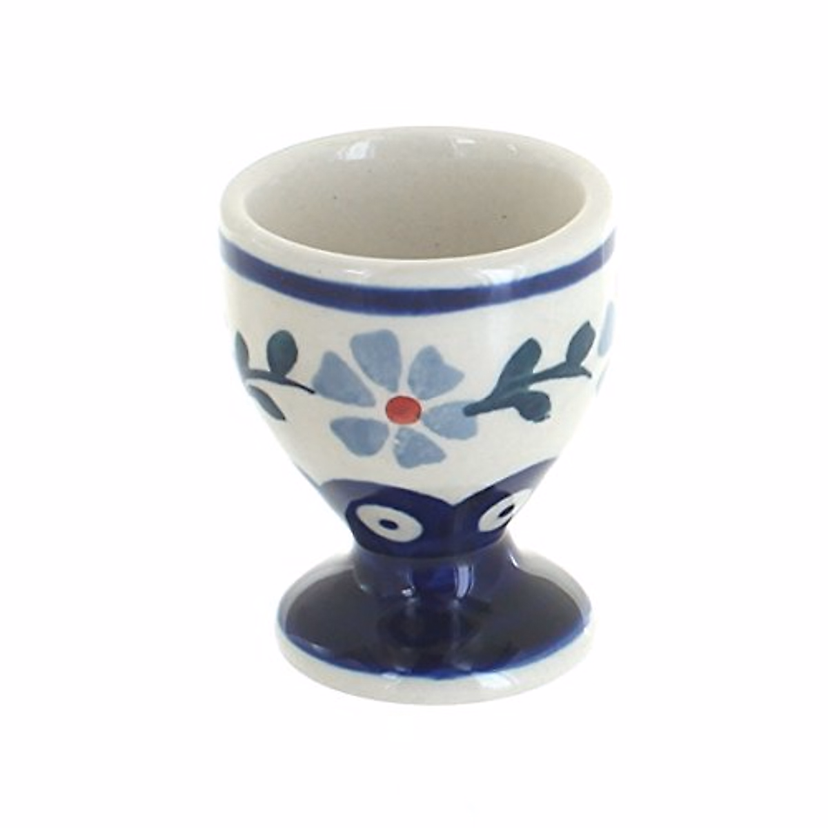 Blue Rose Polish Pottery Blue Violet Egg Cup