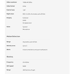 Arlo (VMC3040-100NAS) Q – Wired, 1080p HD Security Camera | Night Vision, Indoor Only, 2-Way Audio | Cloud Storage Included | Works with Alexa (VMC3040), White