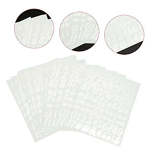 TEHAUX 30 Sheets Alphanumeric Stickers Glitter Diary Stickers Glitter Letters Number Stickers Gemstone Stickers Hand Account Sticker Greeting Card Flash Grid Bottom Fine Sand Golden