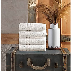Hammam Linen Bath Sheet Towels 6 Pieces Bundle | Includes: 2 Luxury Bath Sheet Towels, 4 Hand Towels | Quality, Soft Towel Set | Sea Salt