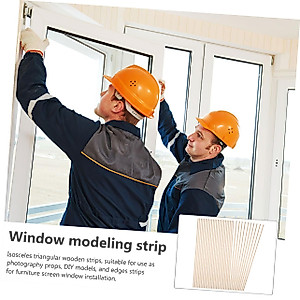 BUTIFULSIC 10 Pcs Triangular Wooden Strip Screen Window Trim Wooden Molding Trim for Window Molding Strip Decor Window Decorative Stick DIY Window Trim Wood Trim Modeling Window Frame
