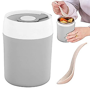 Yelei Stainless Insulated Food Jar, 500ml/16.9oz Stainless Steel Bento Box Lunch Containers for Kids Adults, Leak Proof Wide Mouth Food Soup Thermos, Keeps Food Hot Cold for School Travel