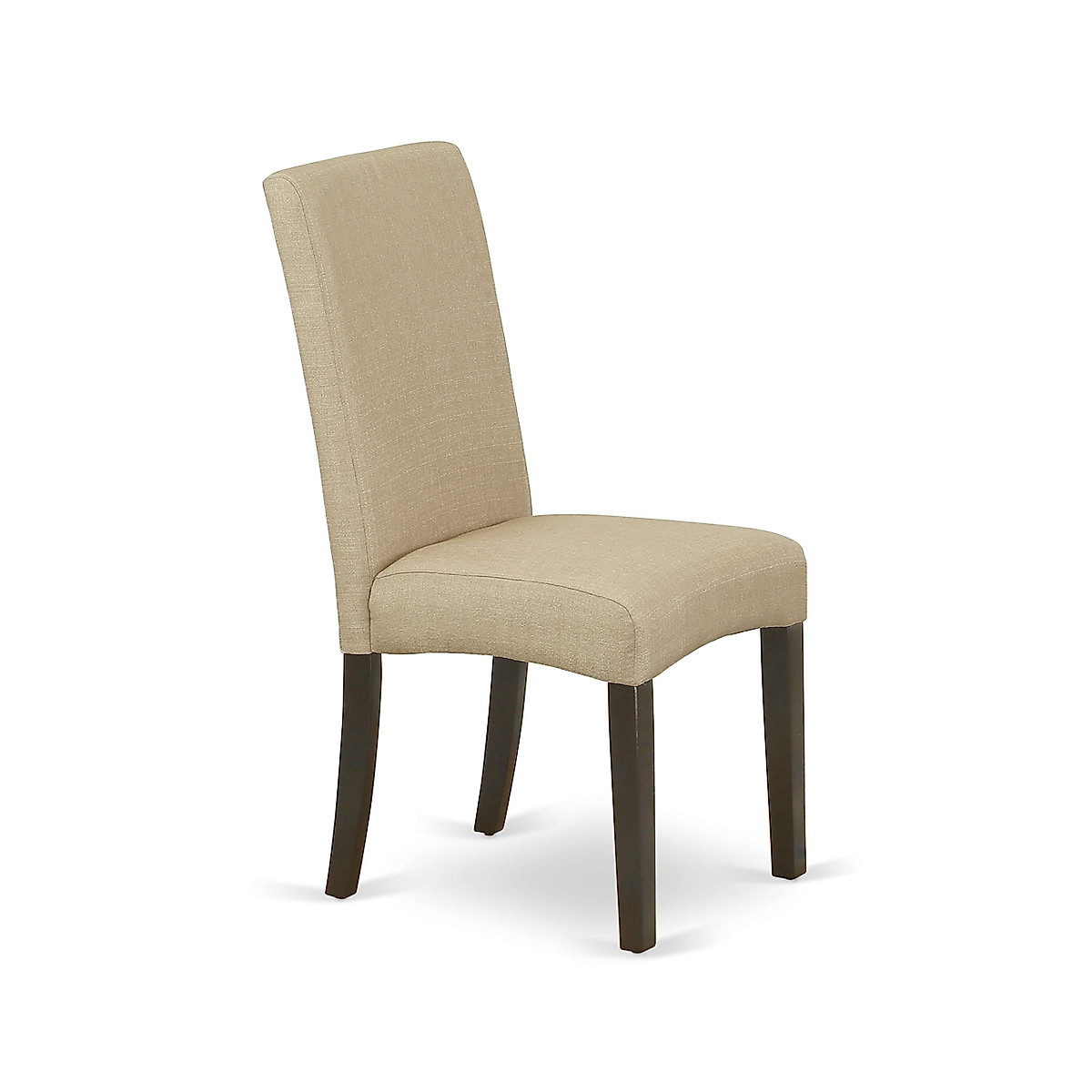 East West Furniture HLDR3-CAP-03 3 Piece Dining Room Table Set Contains a Round Dining Table with Pedestal and 2 Brown Linen Fabric Upholstered Parson Chairs, 42x42 Inch, Cappuccino