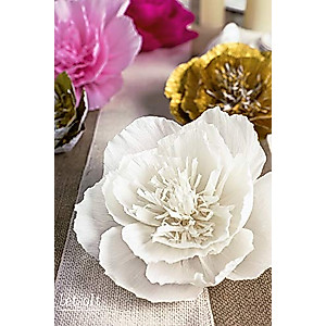 Letjolt Paper Flowers Decorations for Wall Fall Flower Decor 1st Birthday Backdrop Wedding Flower Birthday Baby Shower Nursery Wall(Rose Pink White Golden Set 6)
