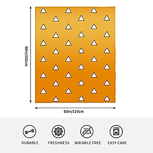 JUNHAOLONG Anime Blanket 50 x 60 Demon Agatsuma Zenitsu Super Soft Bedding Fleece Throw Blanket Luxury Bed Blanket Couch Sofa