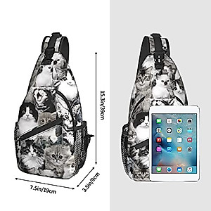 ASYG Cat Sling Bag Crossbody Chest Daypack Casual Backpack Space UFO Shoulder Bag For Travel Hiking Sport Gym