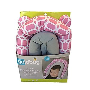 Goldbug 2-in-1 Infant Car Seat Head Support Pink, White