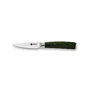 HexClad Paring Knife, 3.5-Inch Japanese Damascus Stainless Steel Blade, Pakkawood Handle