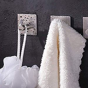 HANZE Adhesive Hooks Wall Hangers Heavy Duty Sticky Hooks Waterproof Stainless Steel Hanger Towel Holder Stcik on Hooks for Hanging Bathroom Kitchen Home Organizer - 4 Pack