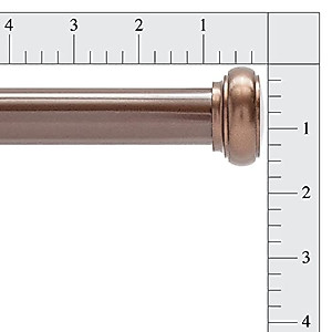 INTERIOR LIVING AZ71836US End Curtain Rod, 28-48", Chocolate Brown