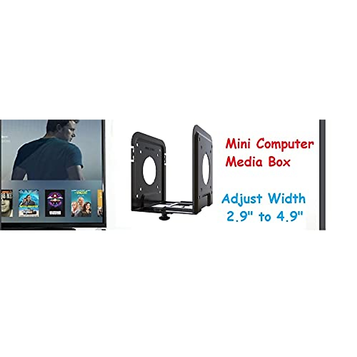 Mount Plus D-06-03 Super Wide Adjustable Device Wall Mount | Mount On Back of TV and Monitor | DVD Players, Cable Boxes, Receivers, Set Top Box, Game Console Such As PS3, PS4, PS5