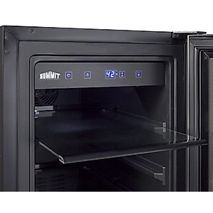 Summit Appliance ALBV15 ADA Compliant 15" Wide Built-in Undercounter Beverage Center for Home or Commercial Use with Glass Door, Automatic Defrost, Lock, Digital Thermostat and Black Cabinet