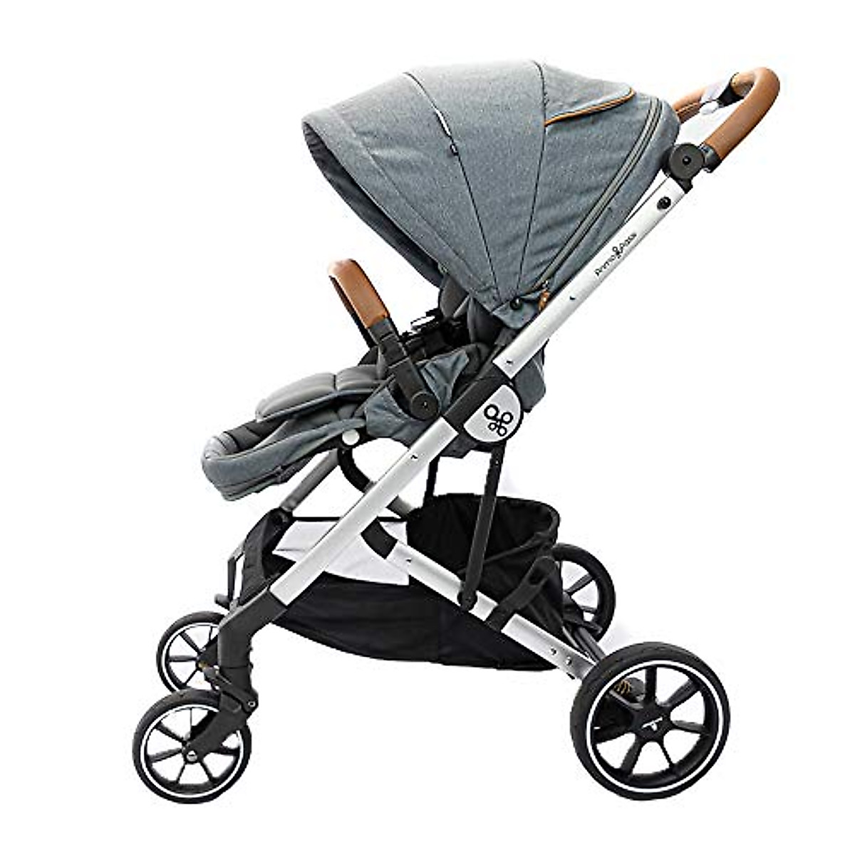 Icon Baby Stroller - Compact Stroller for Travel with Adjustable Footrest, Ventilated Canopy and Reversible Seat - by Primo Passi (Grey Melange)